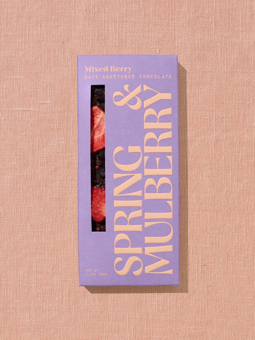 Spring & Mulberry Mixed Berry Date-Sweetened Dark Chocolate (2.1oz ...