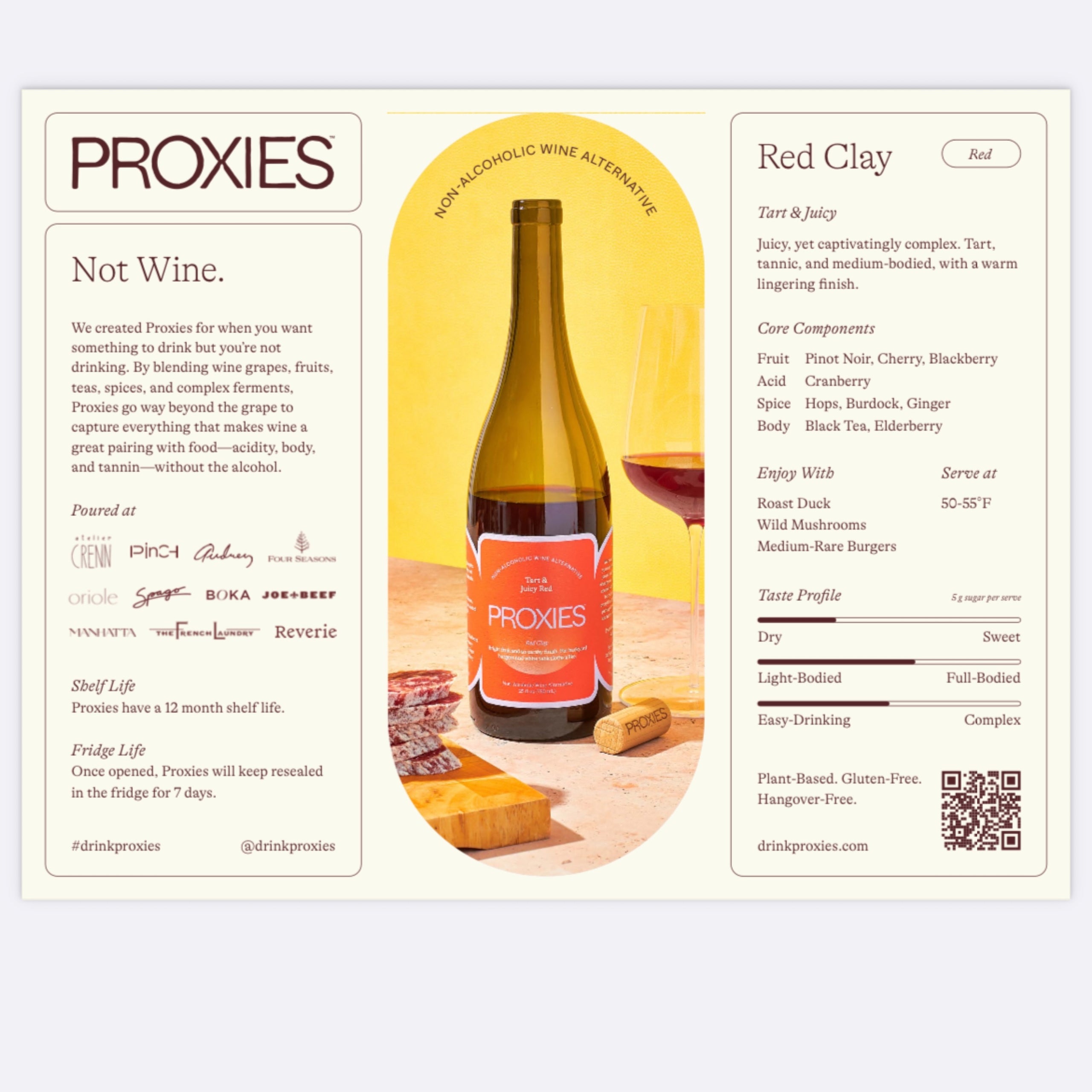 Proxies Non-Alcoholic Red Ember Wine (750ml) CHEESE PLATE, 07/04/2023